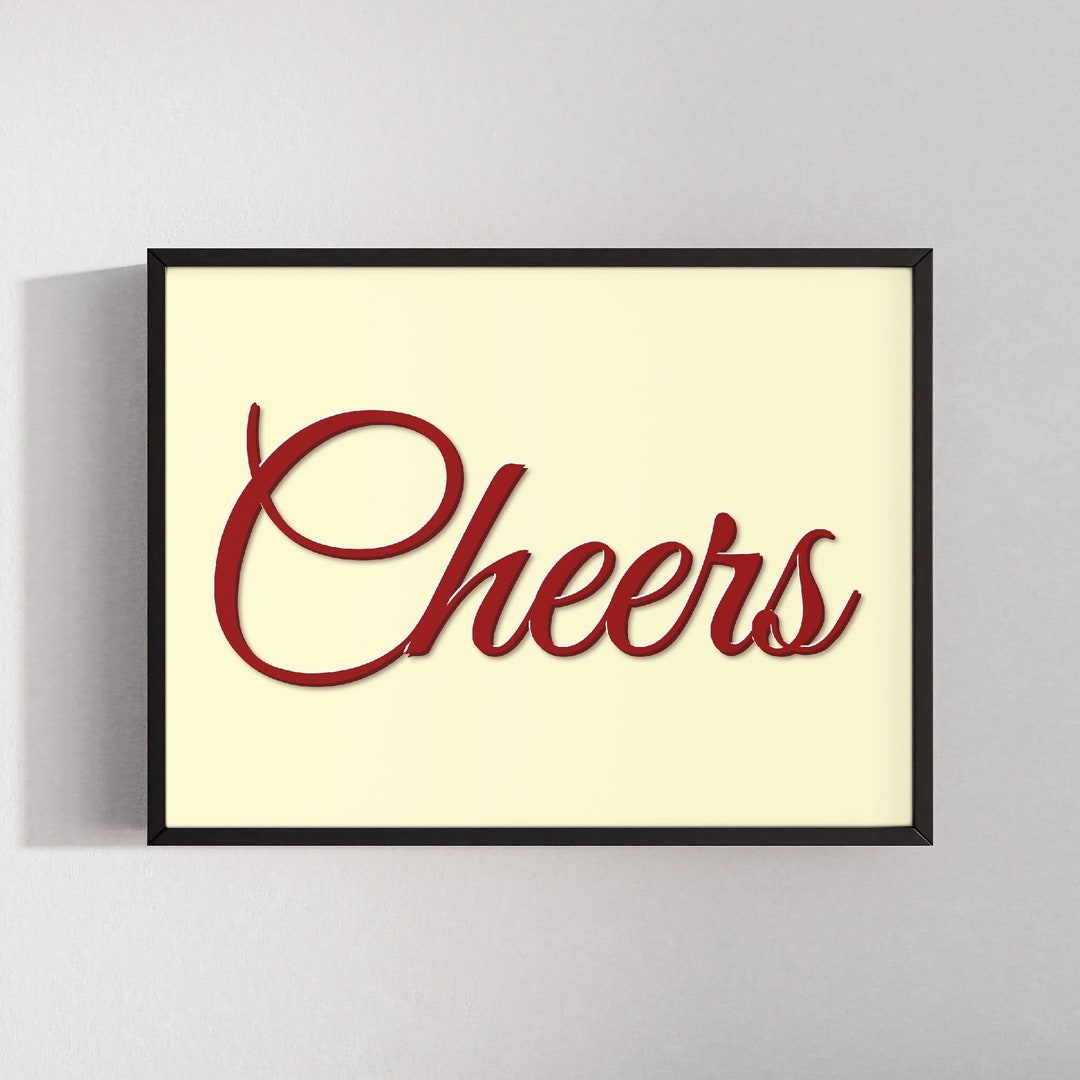 Cheers Bar Sign, Toast Wall Art (digital Download) - Etsy