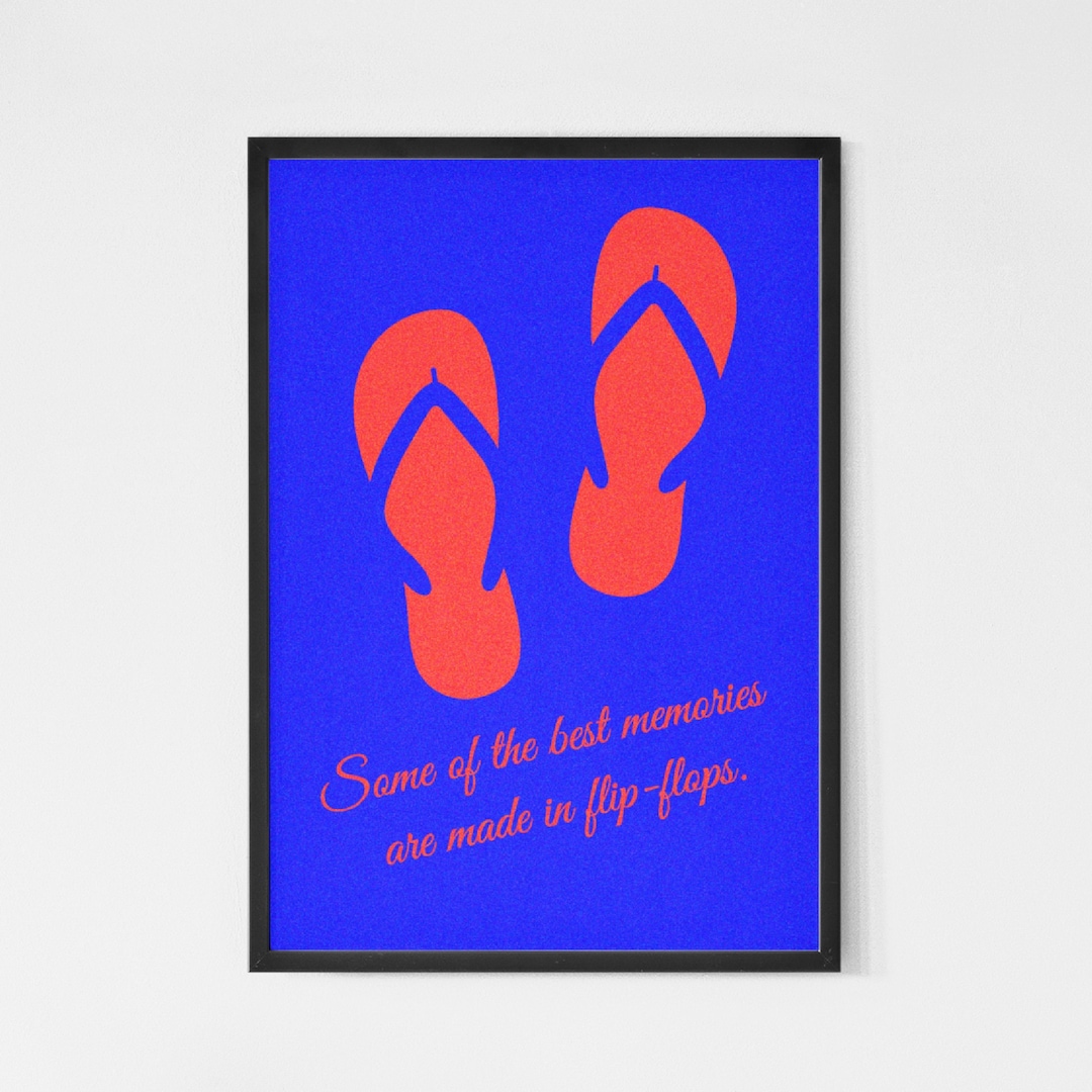 Summer Theme Wall Art, Flip Flops Beach Print, Vacation Lake House ...