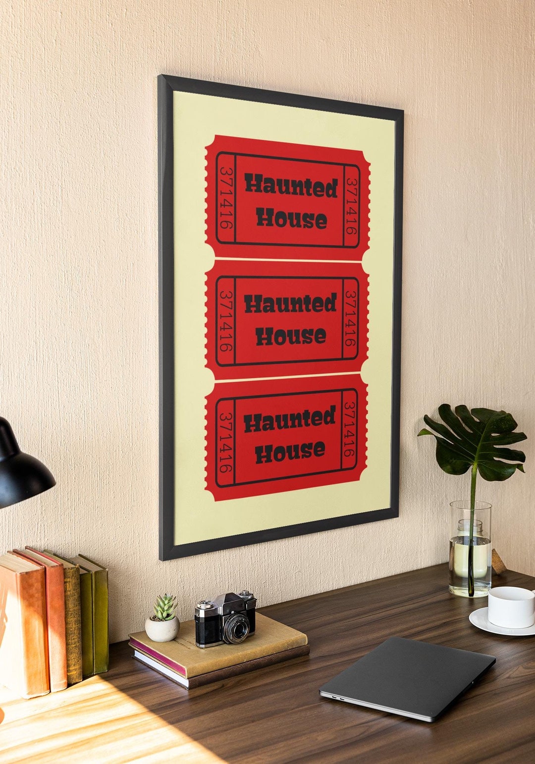 Retro Haunted House Tickets Print, Halloween Decor (digital Download ...