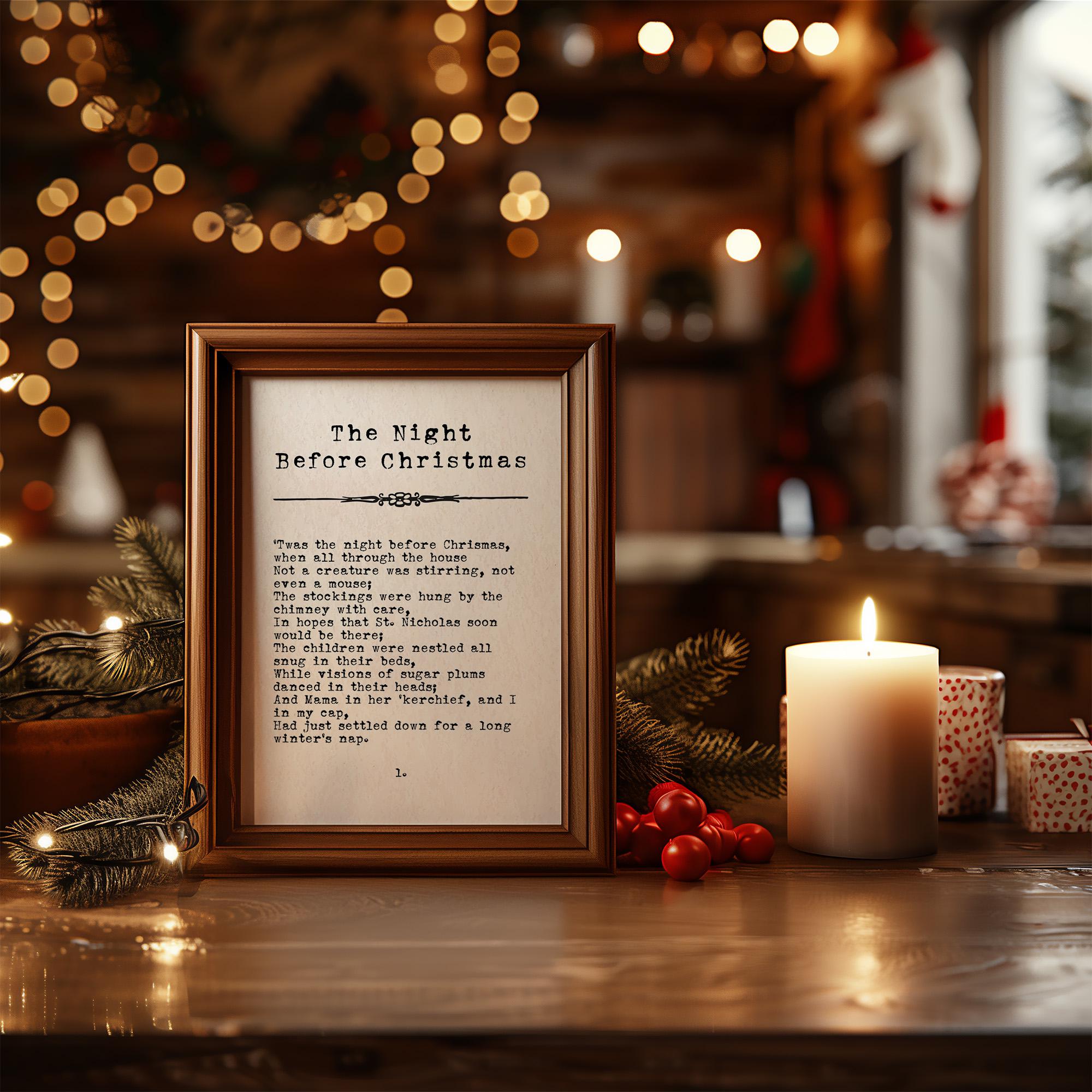 Twas the Night Before Christmas Poem, Vintage Christmas Print ...