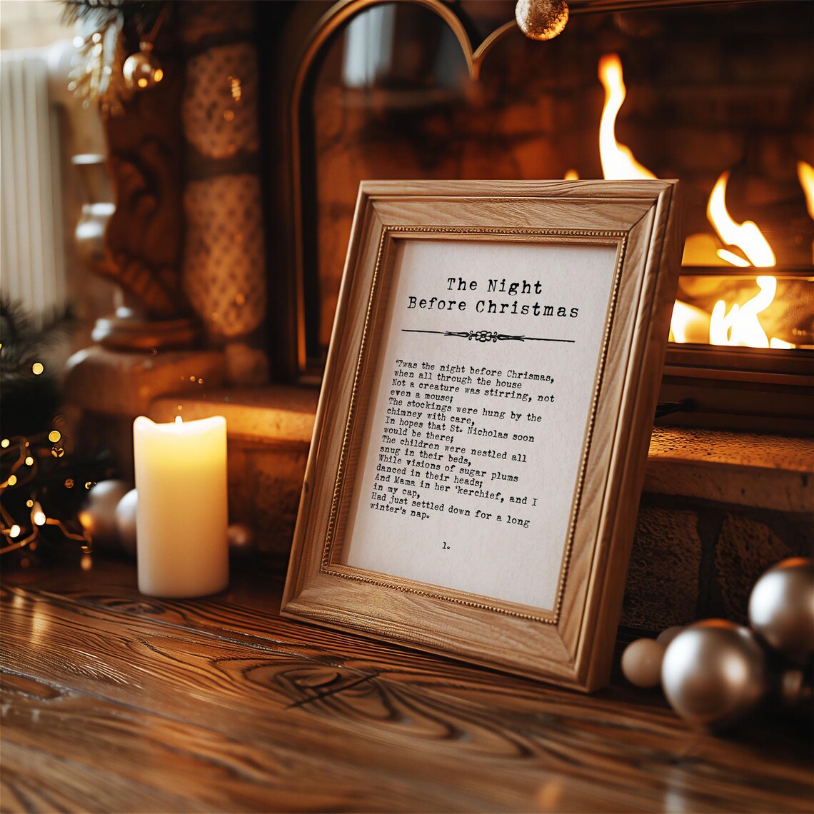 Twas the Night Before Christmas Poem, Vintage Christmas Print ...