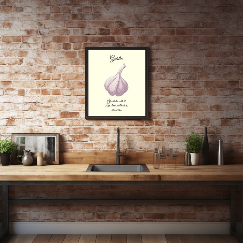 Garlic Funny Kitchen Print, Printable Home Decor Life Stinks With or ...