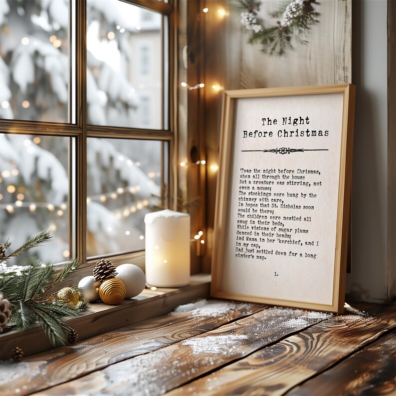 Twas the Night Before Christmas Poem, Vintage Christmas Print ...