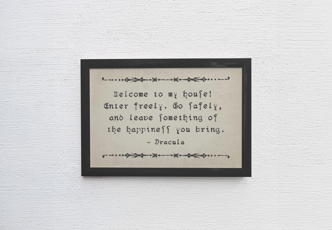 Spooky Dracula Welcome Sign, Halloween Home Decor (digital Download) - Etsy