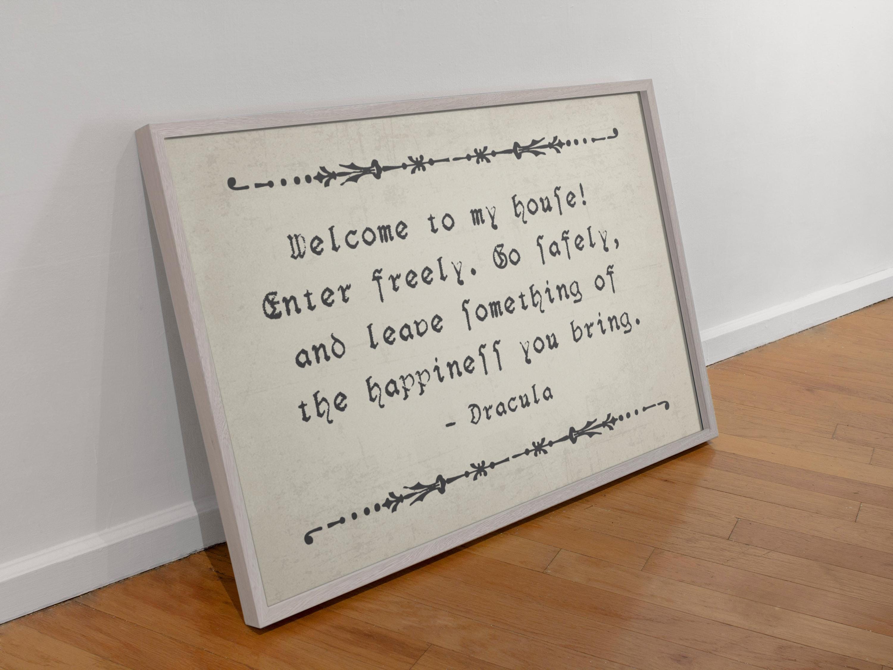 Spooky Dracula Welcome Sign, Halloween Home Decor (digital Download) - Etsy