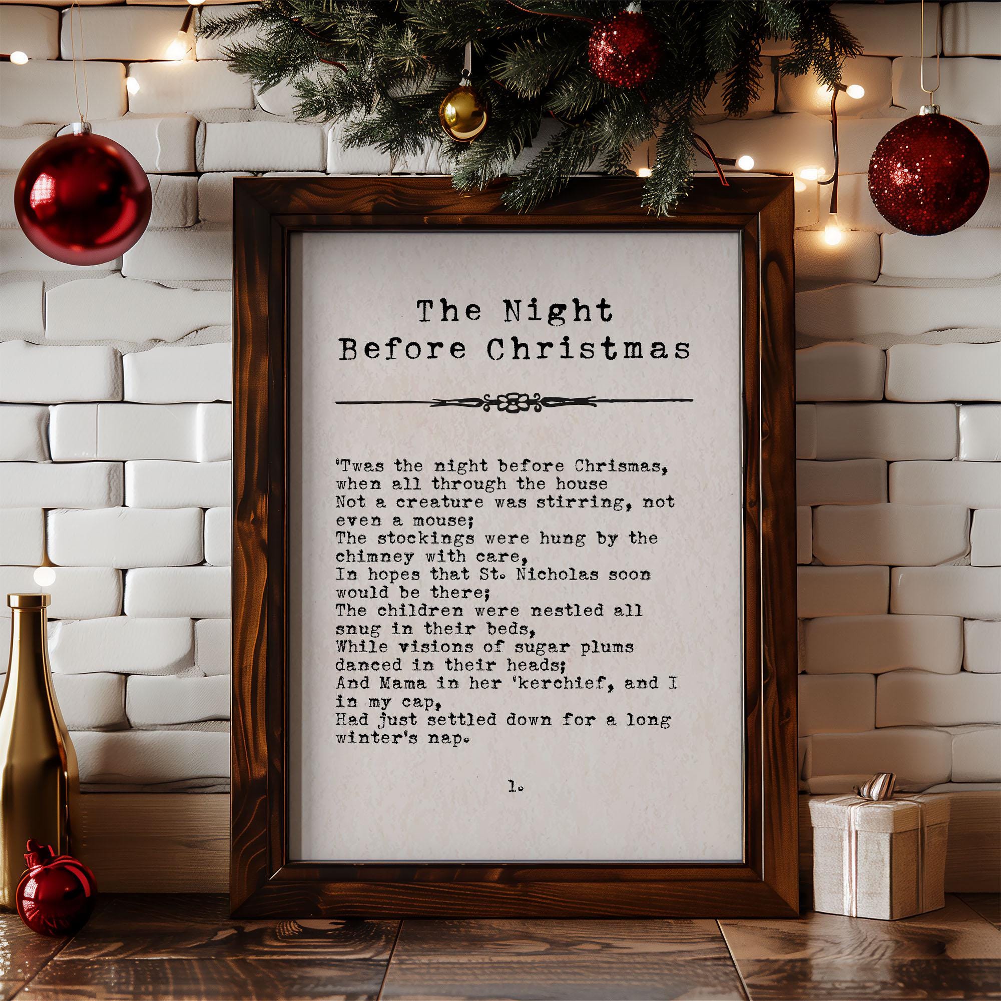 Twas the Night Before Christmas Poem, Vintage Christmas Print ...