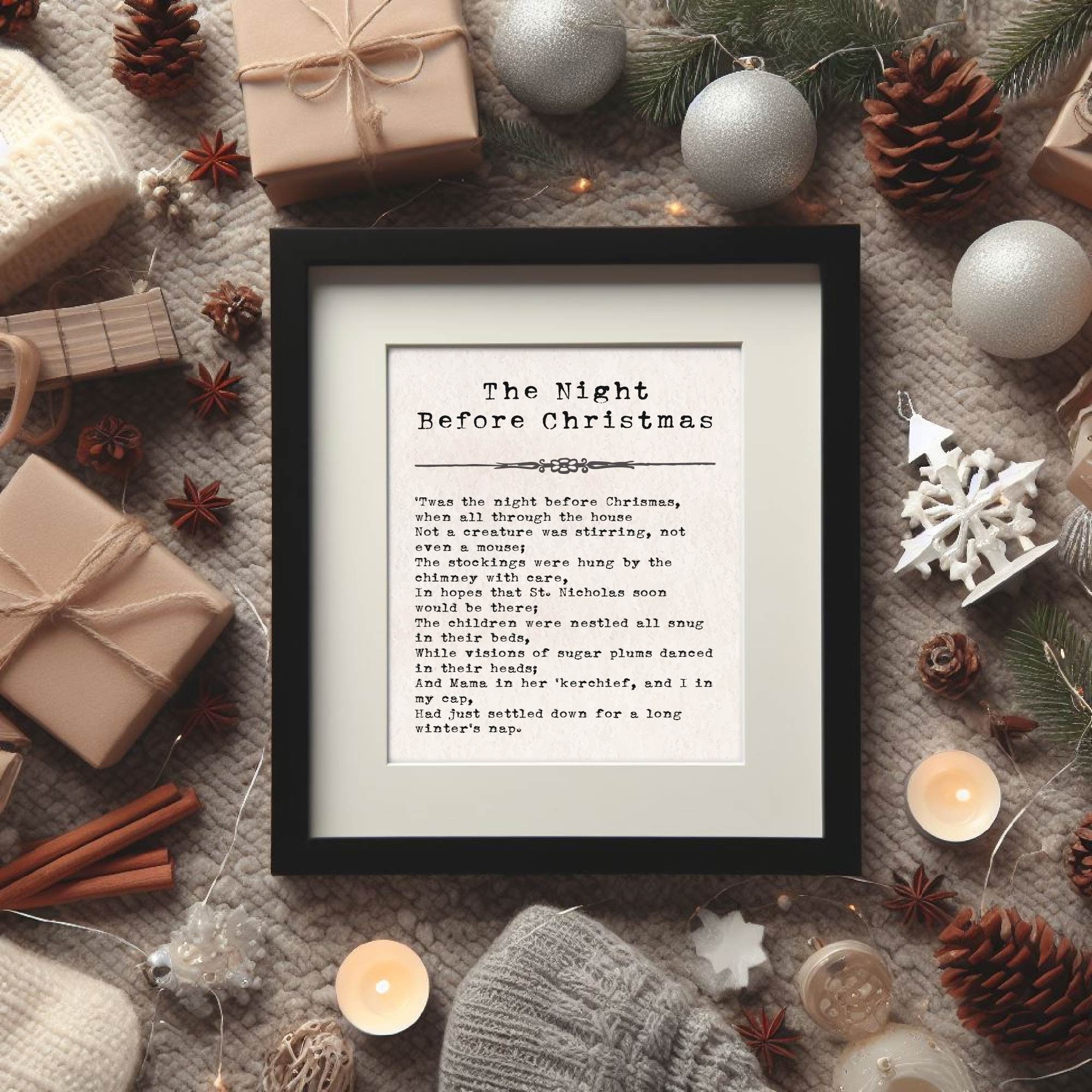Vintage Christmas Print Twas the Night Before Christmas Poem - Etsy
