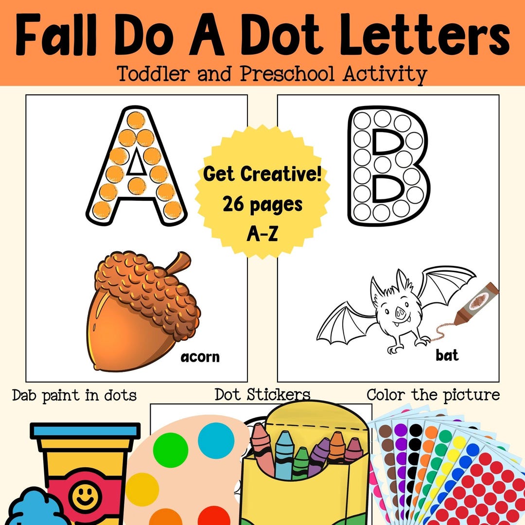 Dot Alphabet Printable Fall Dot Marker Pages Preschool Activity ...