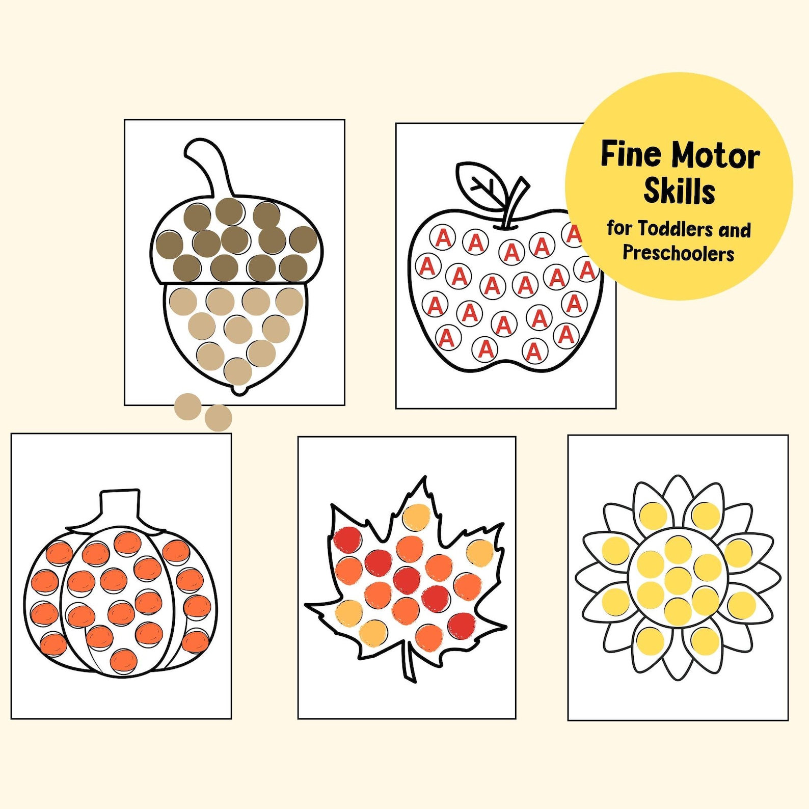 Toddler Printable Activities Fall Dot Marker Pages Preschool Activity ...