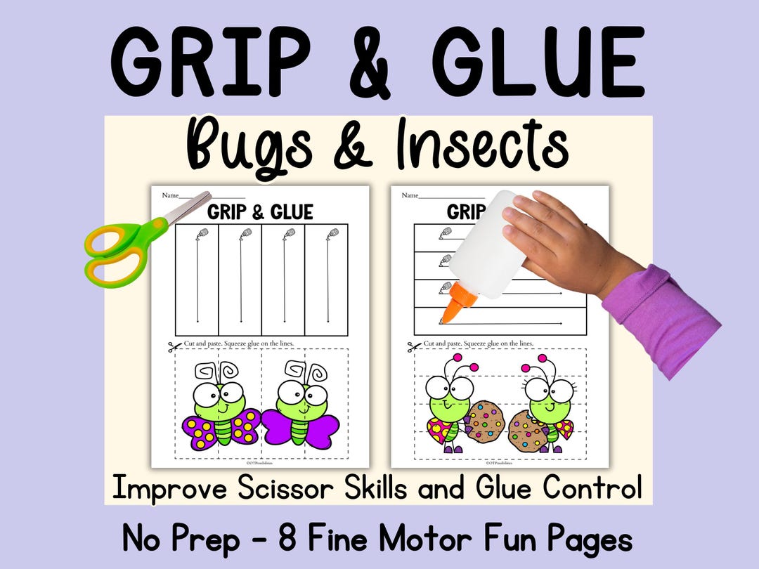 Fine Motor for Kids Activity Printable Preschool Bugs & Insects Cutting ...