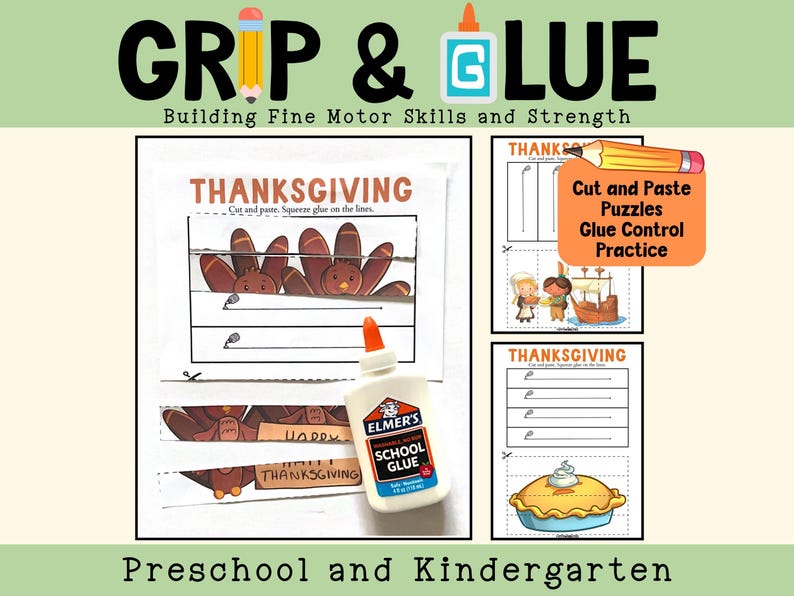Thanksgiving Preschool Printable Cut and Paste Worksheet Pre-k ...