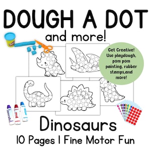 Dinosaur Toddler Printable Activities Dinosaur Dot Marker Play Dough ...