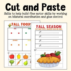 Preschool Printable Fine Motor Skills Activities Cut and Paste ...