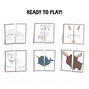 Winter Animals Matching Game Winter Preschool Activity Toddler Matching ...