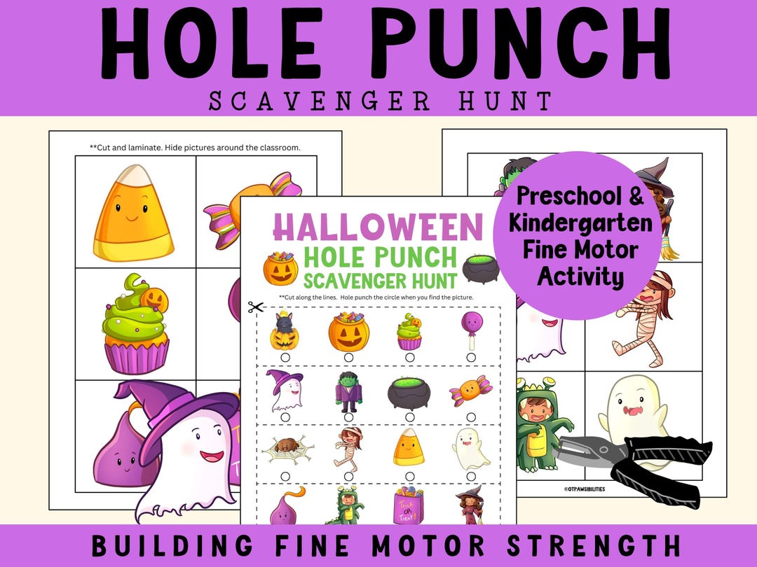 Halloween Scavenger Hunt for Preschool Activity Fine Motor Skills ...