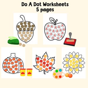 Preschool Worksheets Fall Dot Marker Activity Fine Motor Skills Cutting ...