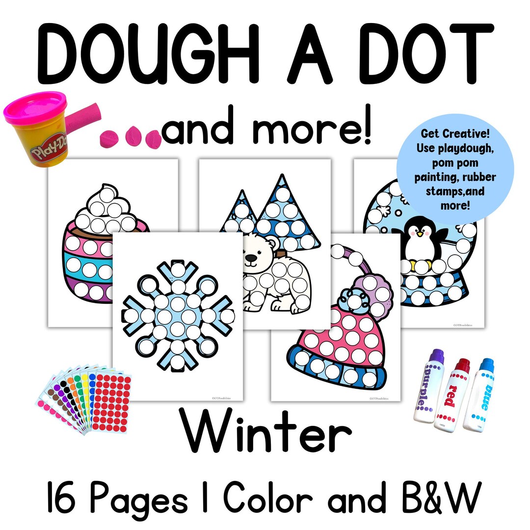 Prewriting Activities for Preschool Winter Dot Marker Printables ...