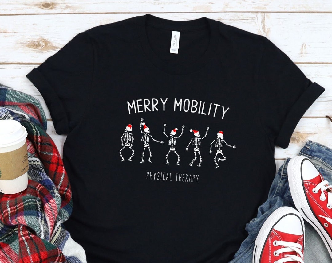 Funny Christmas Skeleton Physical Therapy Shirt, Xmas Gross Motor ...