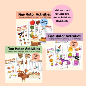 Preschool Worksheets Fall Dot Marker Activity Fine Motor Skills Cutting ...