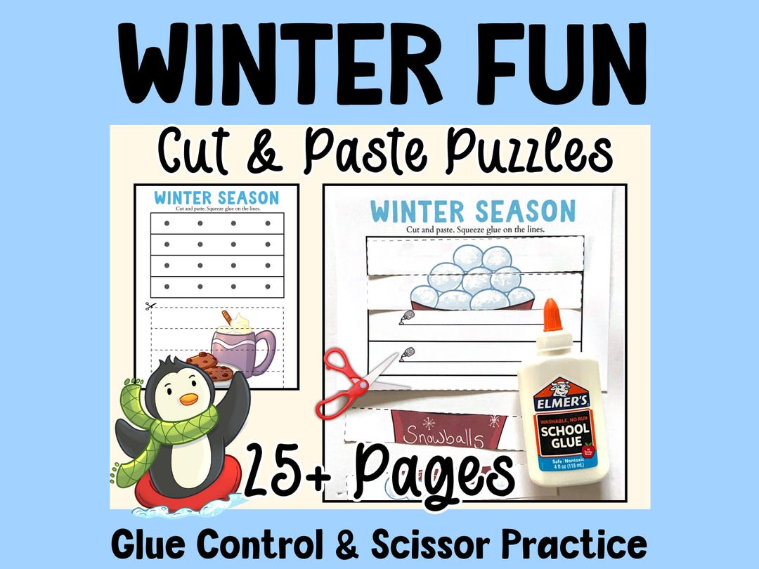 Winter Montessori Fine Motor Skills Activity Pre-k Scissor Skills ...