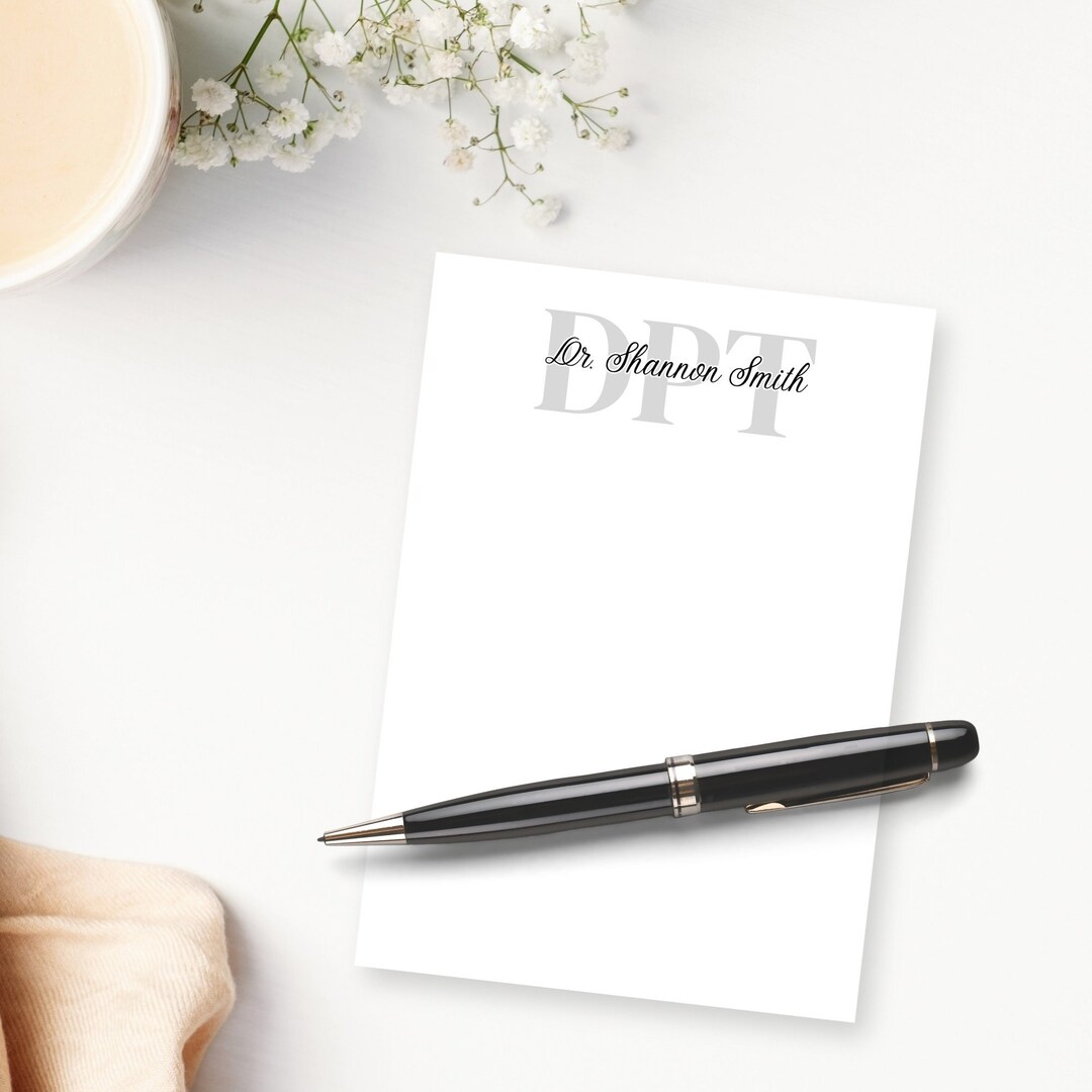 Personalized DPT Notepad for Physical Therapist Custom Note Pad Doctor ...