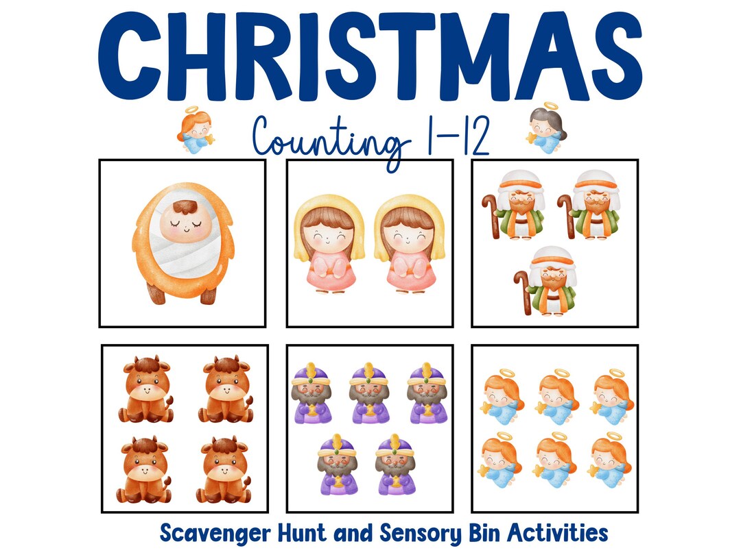 Nativity Christmas Number Counting Cards Preschool Christmas Activities ...