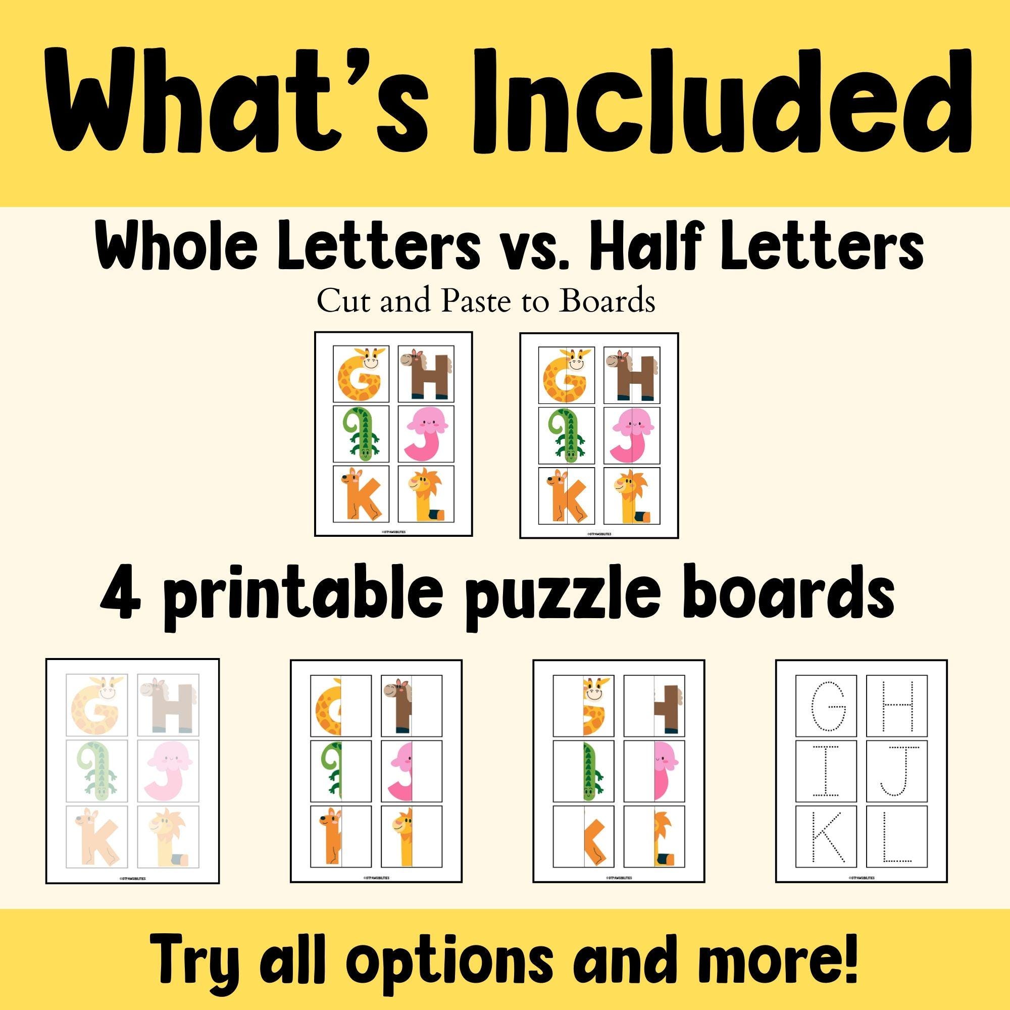 ABC Alphabet Matching Game ABC Animal Letters Matching Activity ...