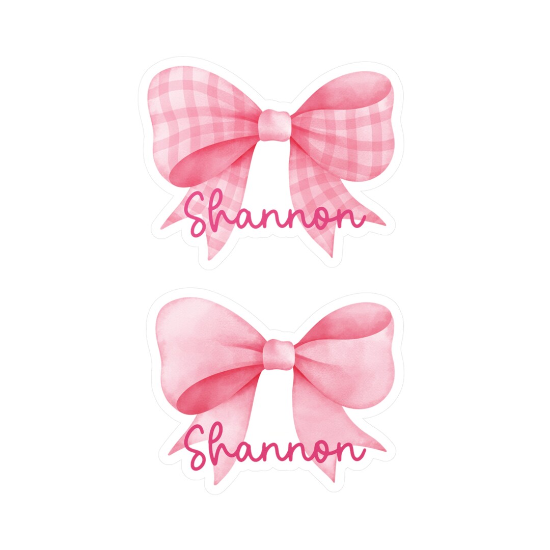 Personalized Bows Sticker Custom Coquette Sticker Sheet Pink Bow ...