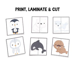 Winter Animals Matching Game Winter Preschool Activity Toddler Matching ...