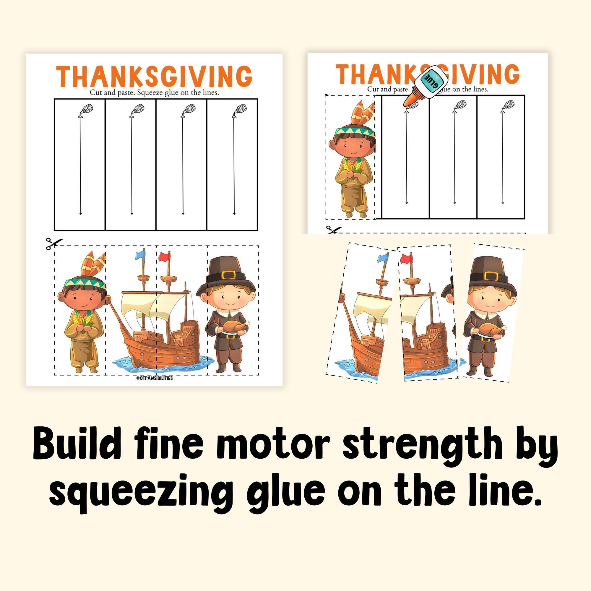 Thanksgiving Preschool Printable Cut and Paste Worksheet Pre-k ...