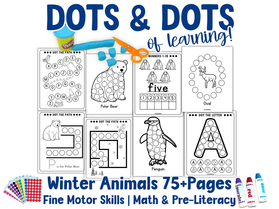 Winter Dot Marker Printable Activities Winter Dot Art Play Dough Mat ...