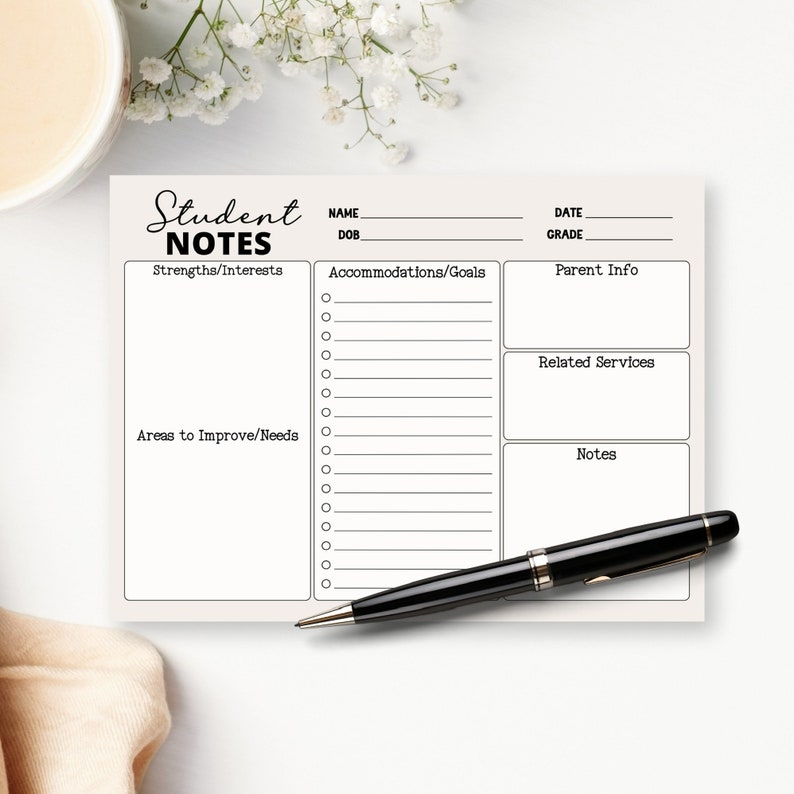 IEP Planner Post-it® Note Pad Student Notes IEP Teacher Notepad Planner ...