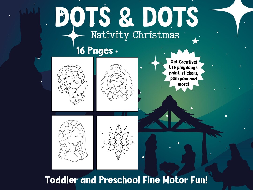 Nativity Christmas Toddler Dot Printable Christmas Activities Dot ...