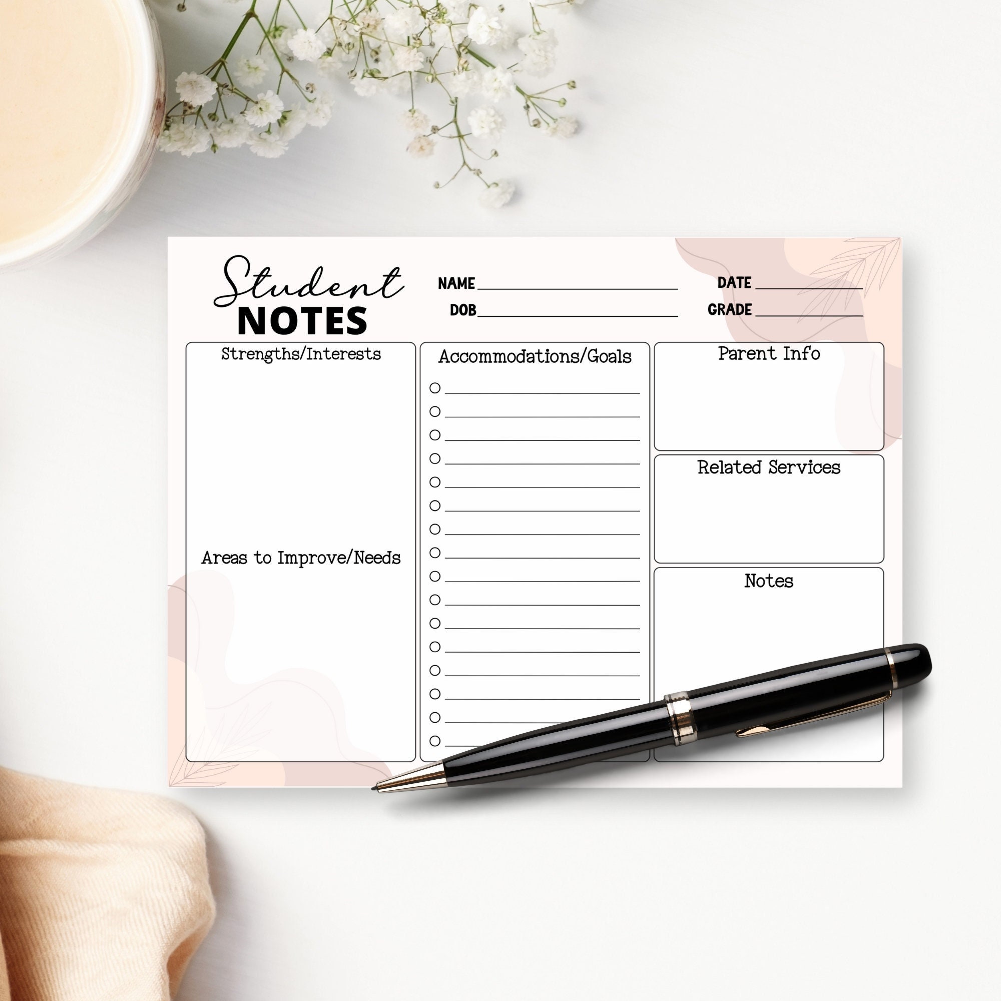 IEP Planner Post-it® Note Pad Student Notes IEP Teacher Notepad Planner ...