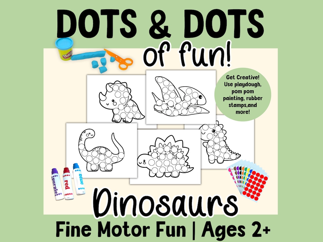Dinosaur Toddler Printable Activities Dinosaur Dot Marker Play Dough ...