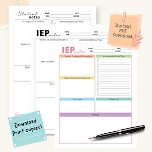 IEP Meeting Notes Digital Download IEP Teacher Template Special ...