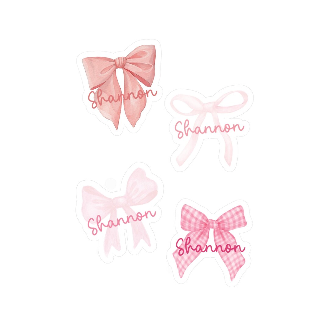 Custom Bows Sticker Personalized Coquette Sticker Sheet Pink Bow ...