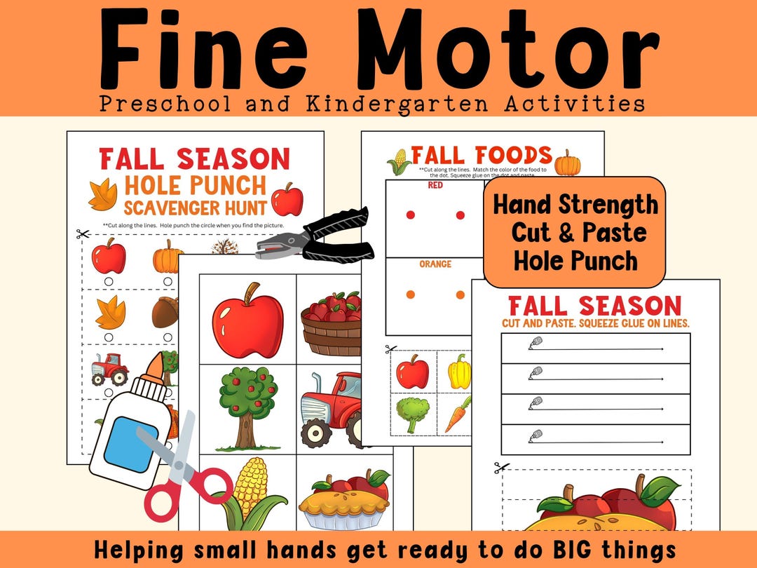 Preschool Printable Fine Motor Skills Activities Cut and Paste ...