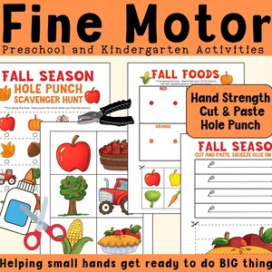 Preschool Printable Fine Motor Skills Activities Cut and Paste ...