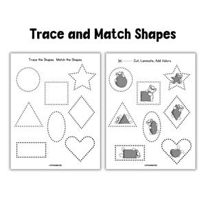 Winter Busy Book Page Preschool Shapes Matching Game Winter Preschool ...