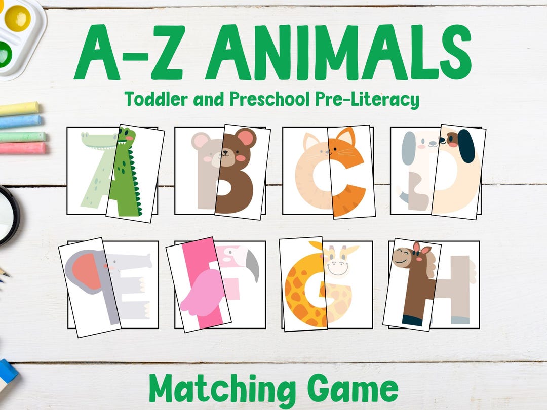 ABC Alphabet Matching Game ABC Animal Letters Matching Activity ...