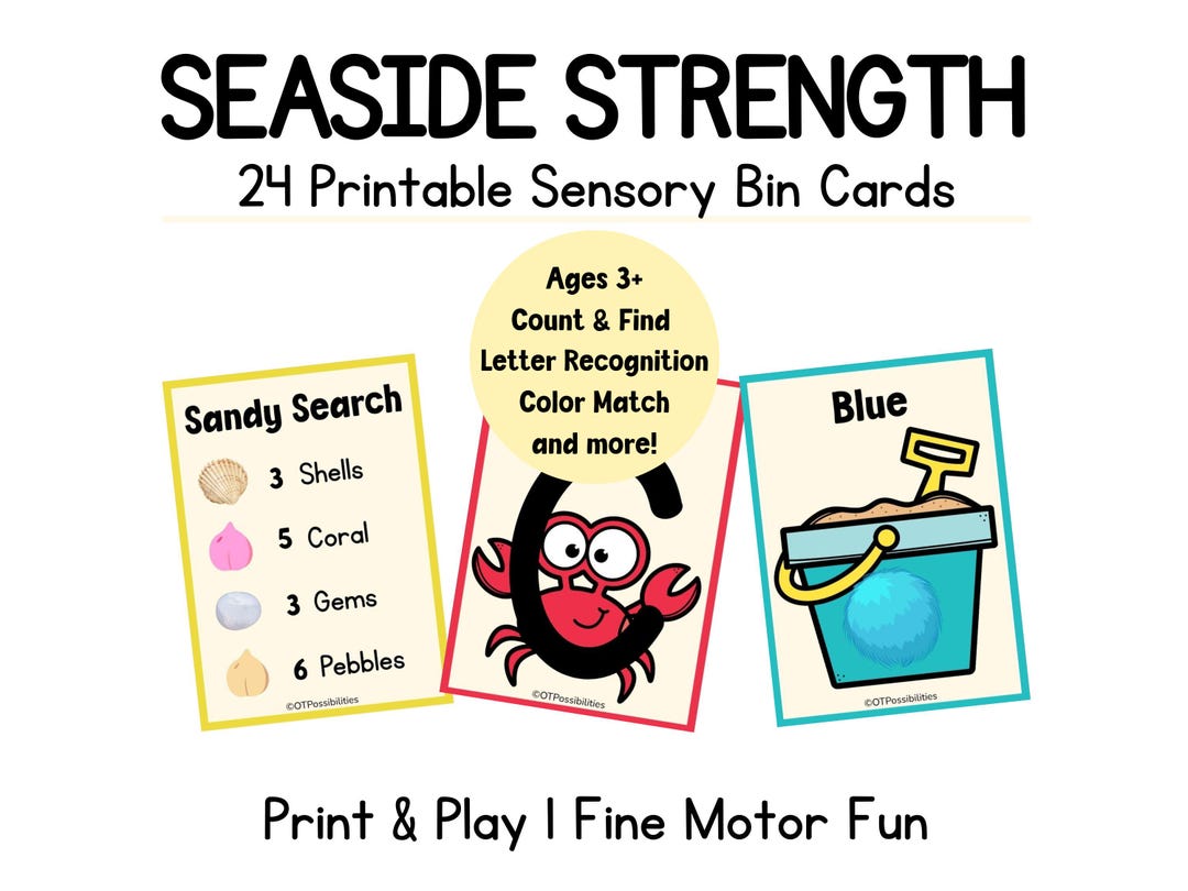 Counting Summer Themed Cards Fine Motor Activities Preschool Learning ...