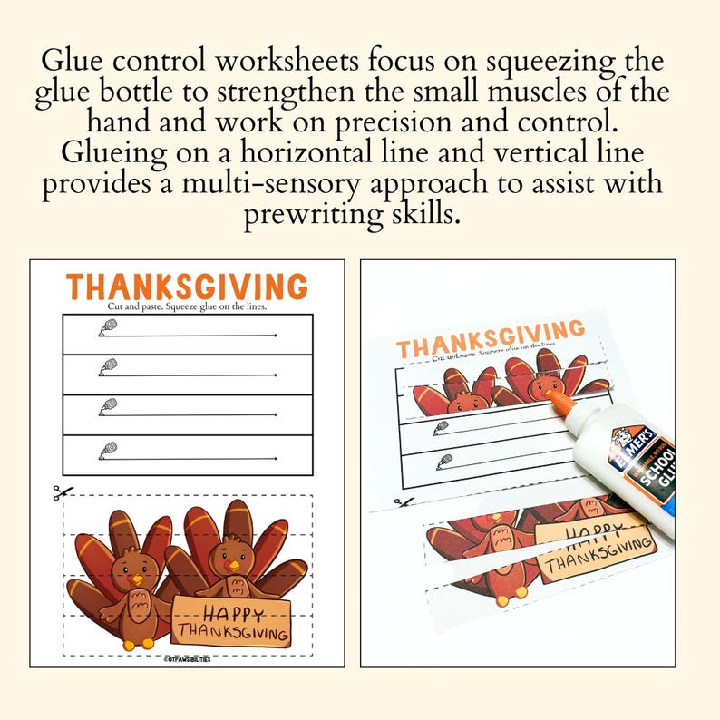Thanksgiving Preschool Printable Cut and Paste Worksheet Pre-k ...