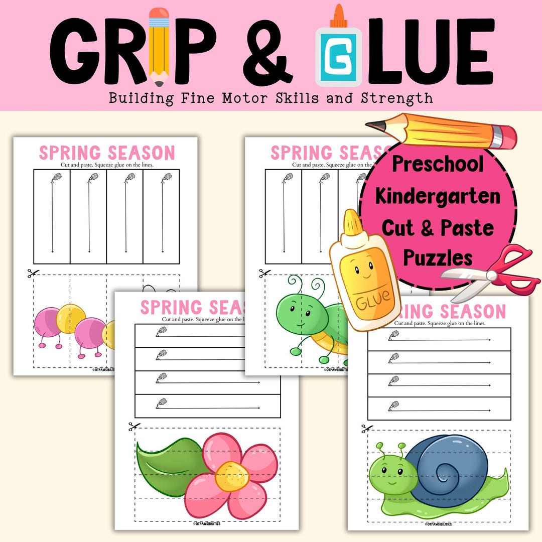 Spring Preschool Worksheets Scissor Skills Printable Cut and Paste Pre ...