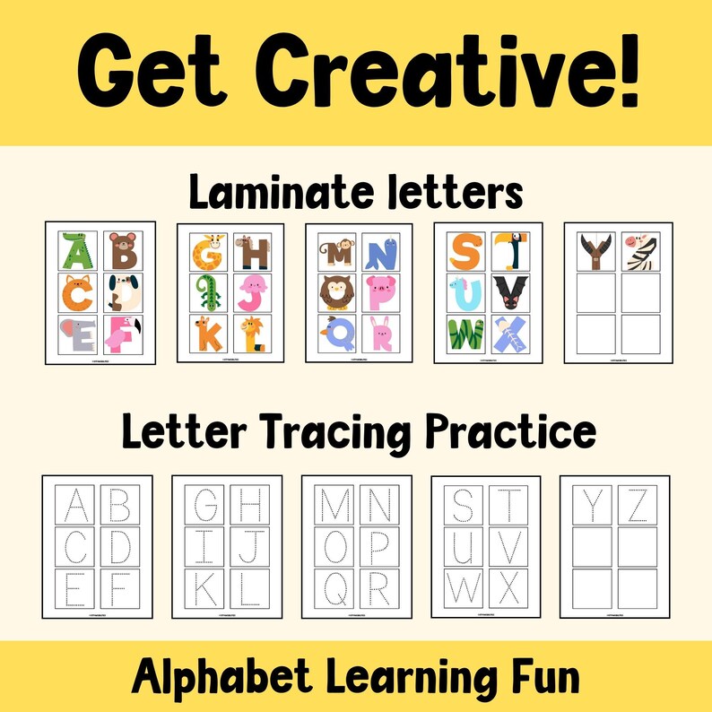 ABC Alphabet Matching Game ABC Animal Letters Matching Activity ...