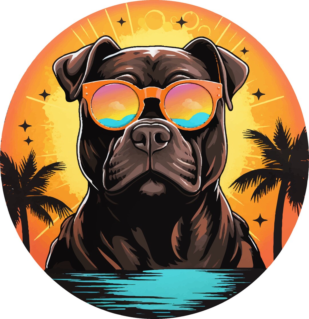 American Bully Beach Vibes PNG Sublimation Design Instant - Etsy