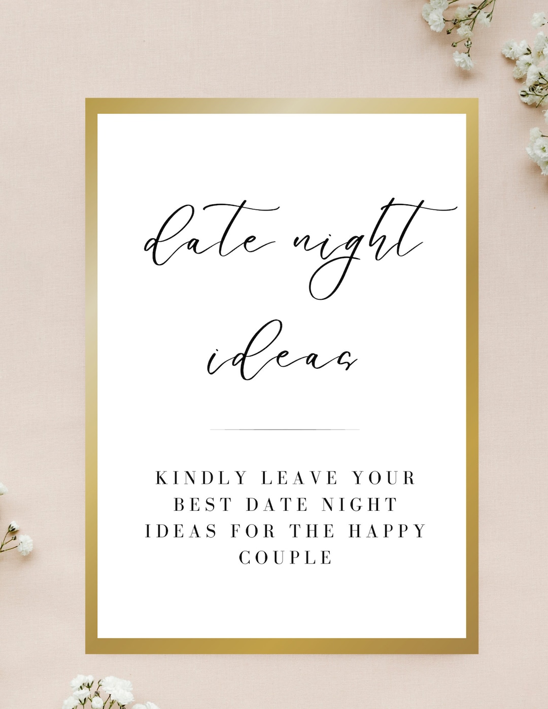 Wedding Date Night Idea Sign - Etsy