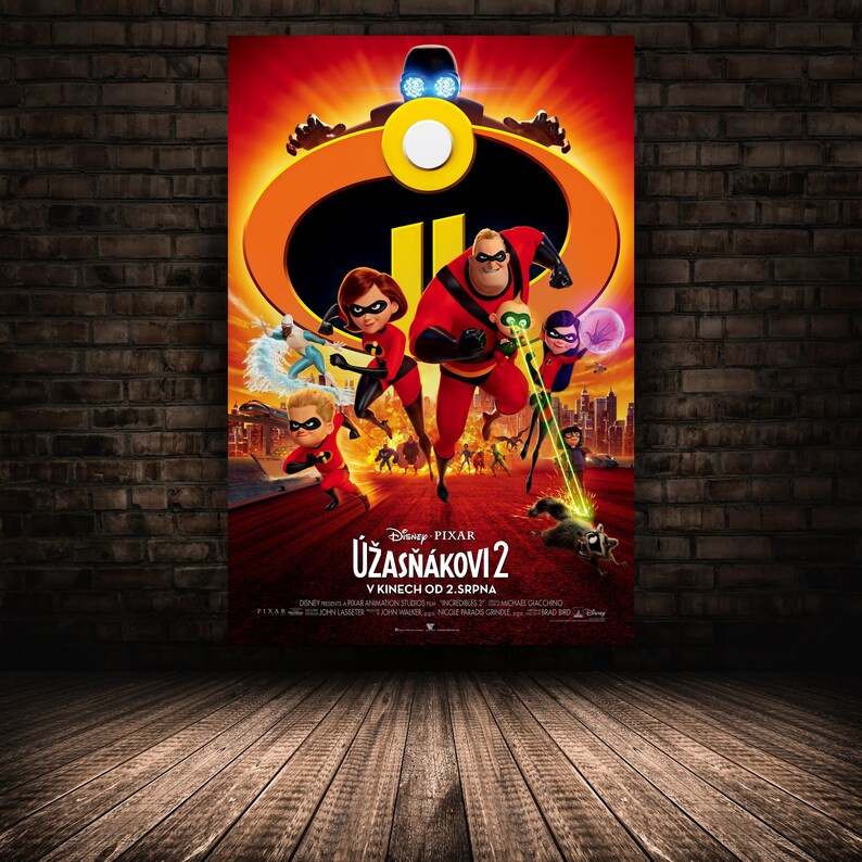 The Incredibles Movie Poster Animated Wall Art Unique Home - Etsy