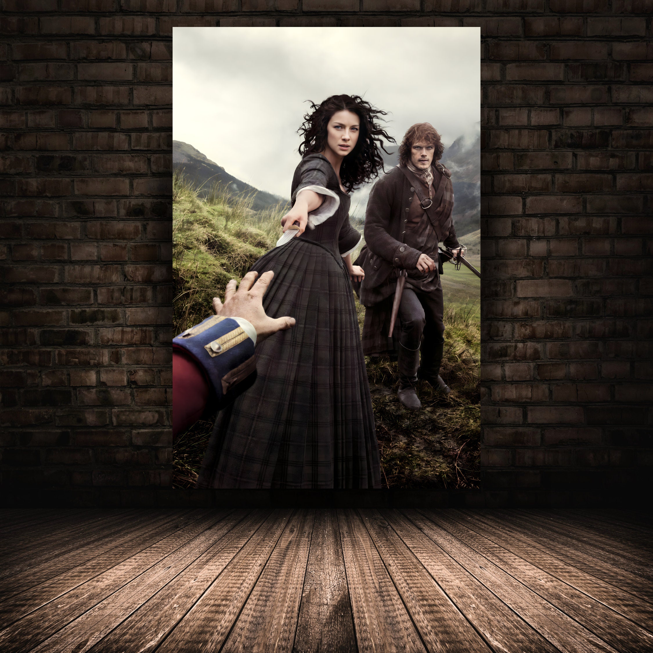 Outlander Poster, Caitriona Balfe Wall Art, Sam Heughan Rolled Canvas ...