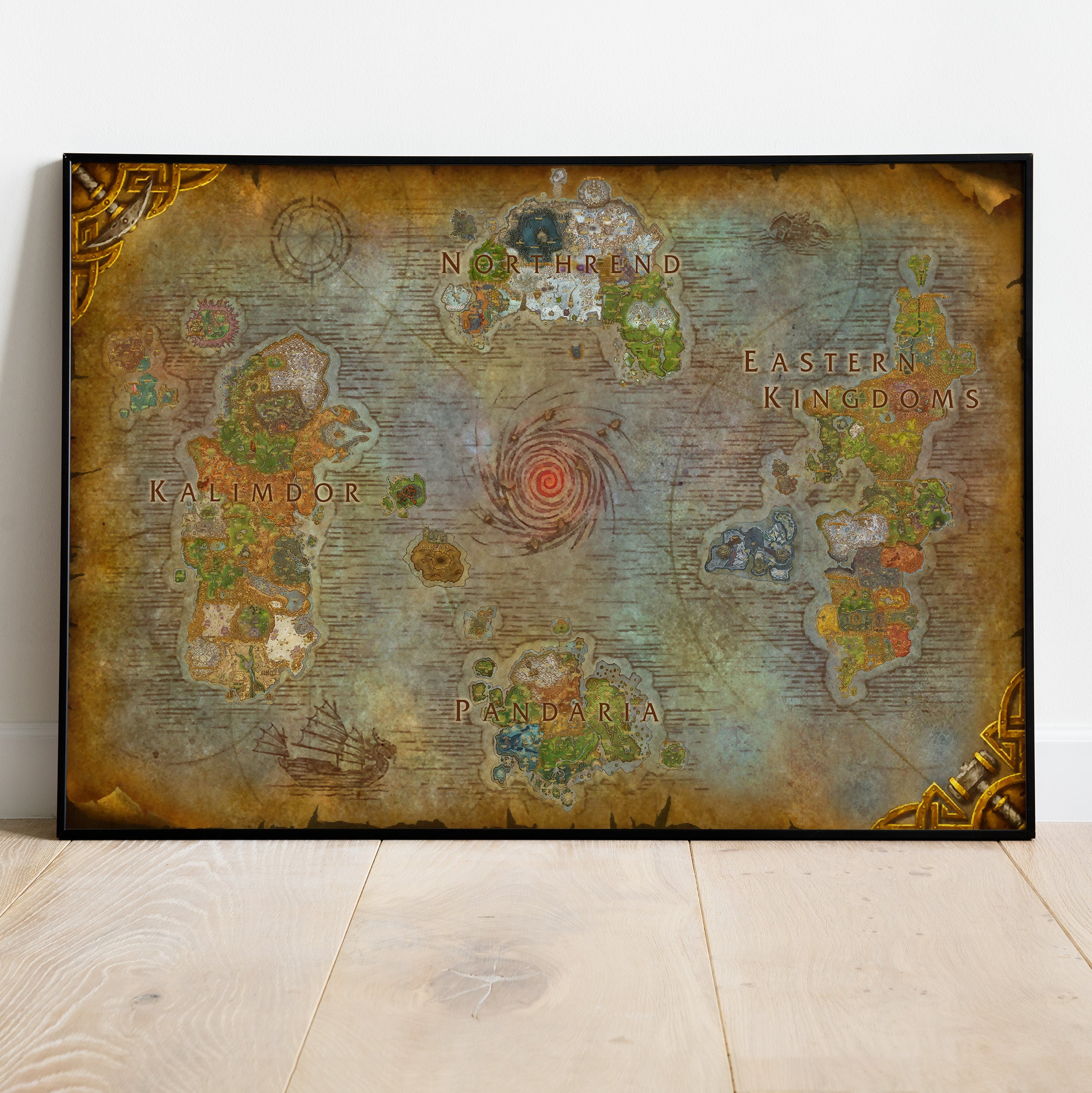 Azeroth Map Poster, World of Warcraft Game Print, Wall Art, Gift for ...